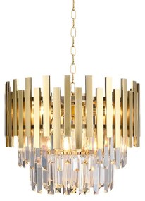 Lustr Aspen, 1x křišťálové/zlaté kovové stínítko, (fi 45cm), g