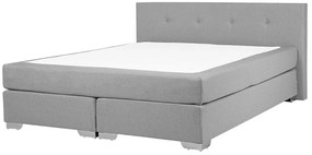 Kontinentální postel, CONSUL, světle šedá, 160x200 cm Beliani