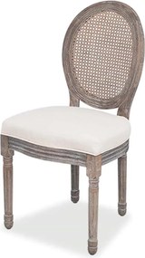 Jídelní židle 4 ks krémové textil 244090
