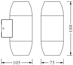 Ledvance - Venkovní nástěnné svítidlo CANNON 2xGU10/35W/230V IP44