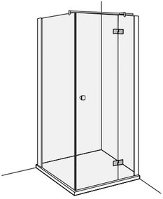 Duscholux Basic - otvíravé dveře s pevným segmentem, P, pro vaničku 900 mm, CareTec, DL396.125822.751.062