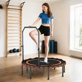 SPORTNOW fitness trampolína s nastavitelnou rukojetí, sportovní trampolína do interiéru i exteriéru, ocel, plast, oranžová A71-059V02OG
