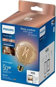 Philips WiZ Filament G95 jantarová / Chytrá LED žárovka / E27 / Wi-Fi,