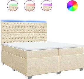 Box spring postel s matrací krémová 200x200 cm textil 3292907