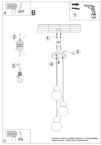 Sollux SL.1391 - Lustr na lanku PEKKA 3xG9/8W/230V bílá