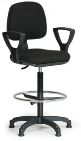 Zvýšená pracovní židle Milano s područkami / černá