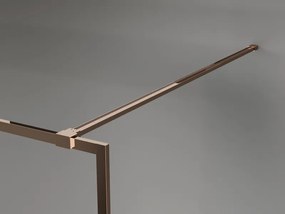 Mexen, Mexen Kioto-XF sprchová stěna s rámem 100 x 202 cm, grafit 10 mm, růžové zlato - 800-100-104-60-40-X