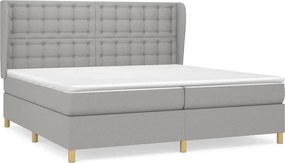 Box spring postel s matrací světle šedá 200 x 200 cm textil 3128869