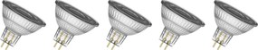 Osram LED žárovka »Base Spot«, 5 kusů (Mr16, Gu5.3, stmívání, 2700K, transparentní)
