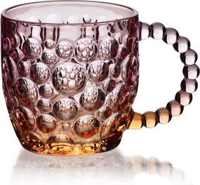 Skleněný hrnek VINI PEARL 350 ml fialový/hnědý