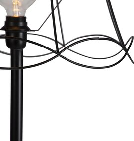 Stojací lampa černá s stínítkem Granny Frame černým 45 cm - Simplo