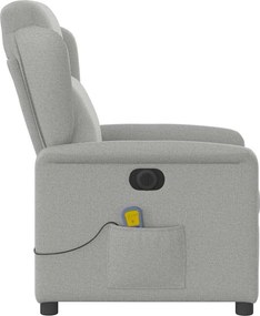 Elektrické masážní polohovací křeslo obláčkově šedé textil 3303133