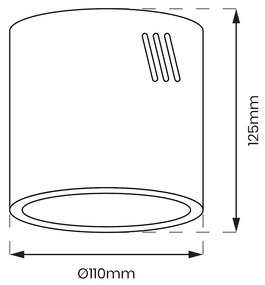 Stropní svítidlo George, 1x černé kovové stínítko