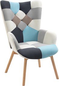 HOMCOM Křeslo s prošívaným sametovým potahem a dřevěnými nohami, 66x76x98cm, Vícebarevné | Aosom