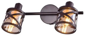 Rabalux Přisazené bodové svítidlo Oberon 2x40W | E14 | IP20 - kávová, jantarové sklo