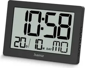 Hama Ko Tao digitální nástěnné hodiny černá / datum / den v týdnu / bu