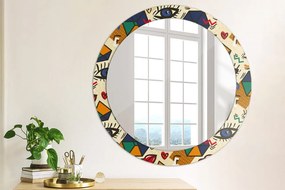 Kulaté dekorativní zrcadlo Popový umělecký styl fi 80 cm