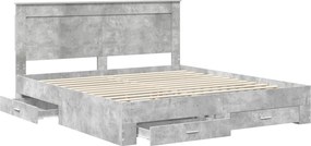 Rám postele s čelo Betonově šedá 200 x 200 cm Kompozitní dřevo 3410286