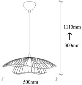 Lustr na lanku TEL 1xE27/40W/230V