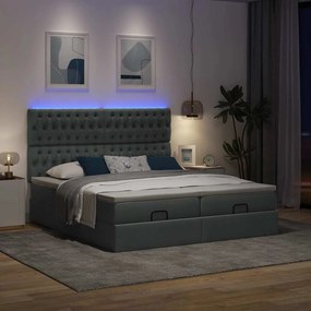 Osmanský rám postele s matrací tmavě šedá 180x200cm textil 3314563