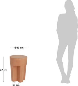 Terakotový odkládací stolek Kave Home Vilena, ⌀ 33 cm
