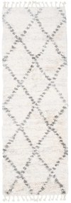 Kusový koberec shaggy Karo krémově šedý atyp 2 80x250cm