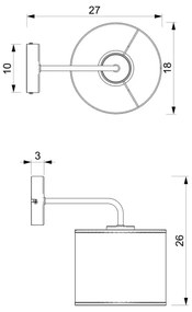 Nástěnná lampa LOFT SHADE 1xE27/60W/230V bílá/zlatá