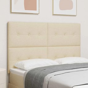 Výškově nastavitelné čelo postele s čelo Krémová 144 cm textil 3337826