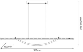 LED Lustr na lanku AMBAR LED/35W/230V černá