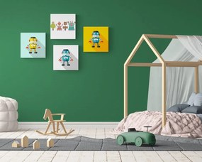 Set obrazů pro dětské milovníky robotů - 4x 60x60 cm