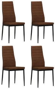Jídelní židle 4 ks hnědé textil,  246184