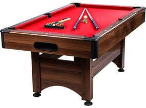 GamesPlanet® 1421 Kulečníkový stůl s vybavením, 6 ft, červený
