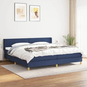 Box spring postel s matrací modrá 200x200 cm textil 3130143