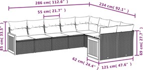 9dílná zahradní sedací souprava s poduškami béžová polyratan 3227983