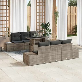 Set pohovek 7 ks Šedá polyratan 3349105