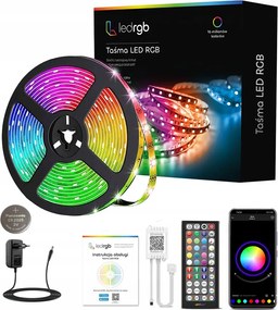Led pásek 7,5M Rgb 5050 Dálkový Ovladač Aplikace Bluetooth Hudba Set 12V 30LED/m