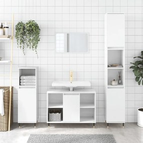 vidaXL 3dílný set koupelnového nábytku kompozitní dřevo [3190292] Barva: bílá s vysokým leskem