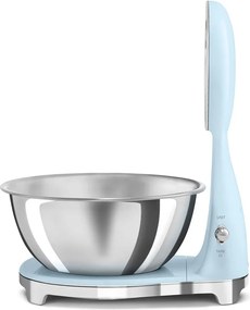 Světle modrá plastová digitální kuchyňská váha – SMEG