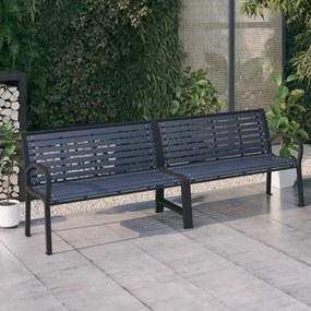 Dvojitá zahradní lavice 251 cm ocel a WPC černá,  317127