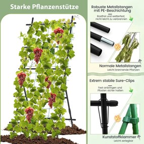 Costway 187 cm vysoká zahradní mříž se sítí pro okurkové popínavé rostliny