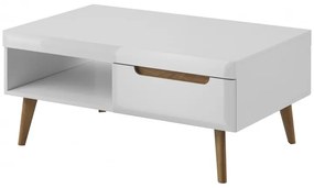 Konferenční stolek NORDI NL107 Piaski 107/46/67 Piaski barevné provedení: bílá/bílý lesk/dub riviera