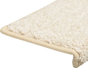 Schodové rohože 15 ks 65 x 21 x 4 cm bílé s obdélníkovým okrajem 134581