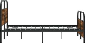 Kovový rám postele bez matrace kouřový dub 140 x 200 cm 3318636