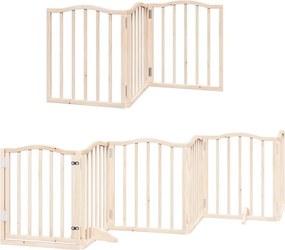 Zábrana pro psy s dvířky skládací 12 panelů 600 cm topol 3155586