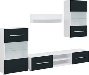 5dílná TV stolky s LED osvětlením matné indigově kompozit 3324235