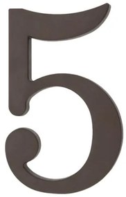 PSG 64.125 - plastová 3D číslice 5, číslo na dům, výška 180 mm, hnědá
