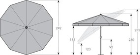 Doppler NASSAU zahradní slunečník 250 cm zelená