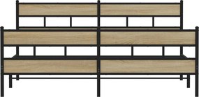 Kovový rám postele bez matrace dub sonoma 200 x 200 cm 3308475