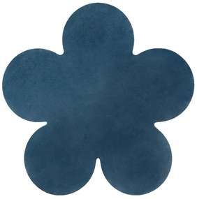 Moderní kusový koberec SHAPE 3106 Květina protiskluzový vhodný k praní shaggy modrý Rozměr: 80x80 cm