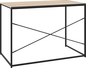 Počítačový stůl černý a dub 110 x 60 x 70 cm kompozitní dřevo 30211